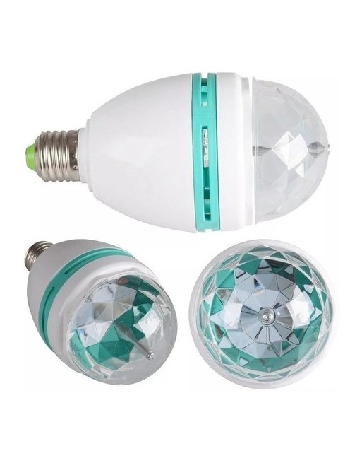 FOCO LED CRYSTAL BALL GIRATORIO LUZ MULTICOLOR