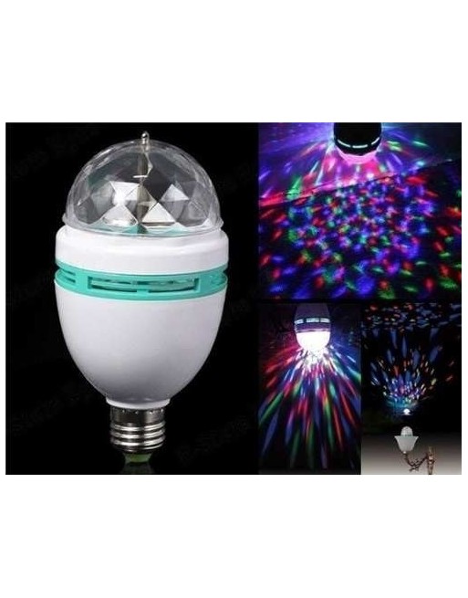 FOCO LED CRYSTAL BALL GIRATORIO LUZ MULTICOLOR