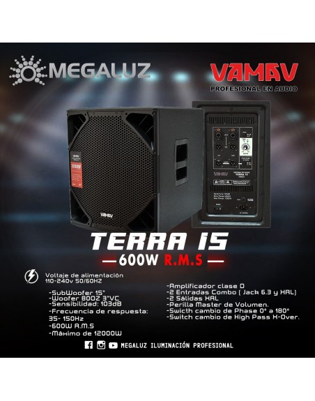 Subwoofer Amplificado Profesional Vamav Terra15