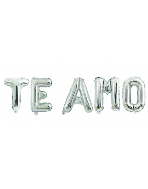Globos Metalicos De Letras Te Amo Plateado