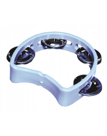 Pandero AZUL de media luna de cuatro sonajas