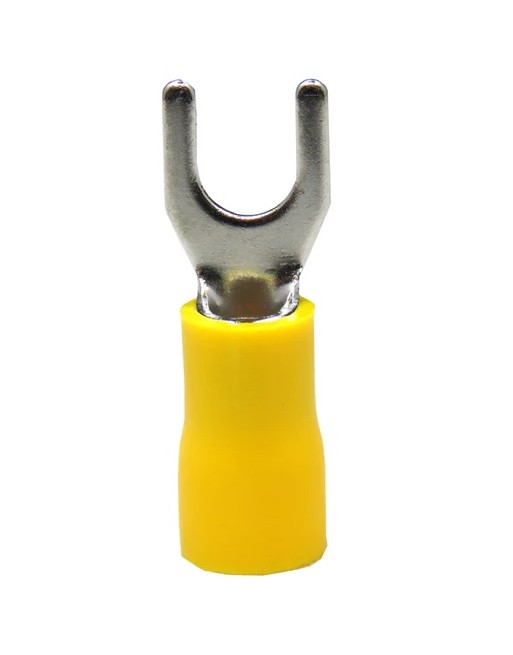 Terminal Tipo U 3/16 Funda Amarilla Calibre 10-12