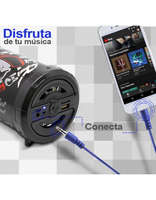 Cable auxiliar AZUL 3.5 mm macho a 3.5 mm macho 1.8 m