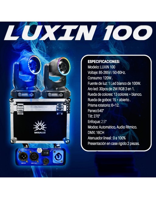 Case 2 Cabezas Roboticas Beam LED 100w LUXIN 100