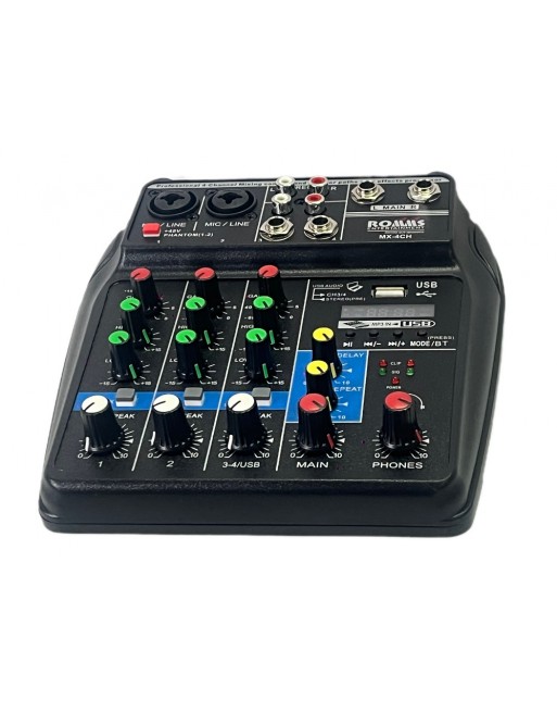 Mezcladora estereo pasiva 4 canales con efectos