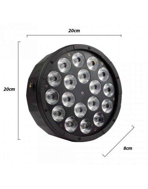 Cañon ParLED 18x10w 5en1 RGBW+UV metalico