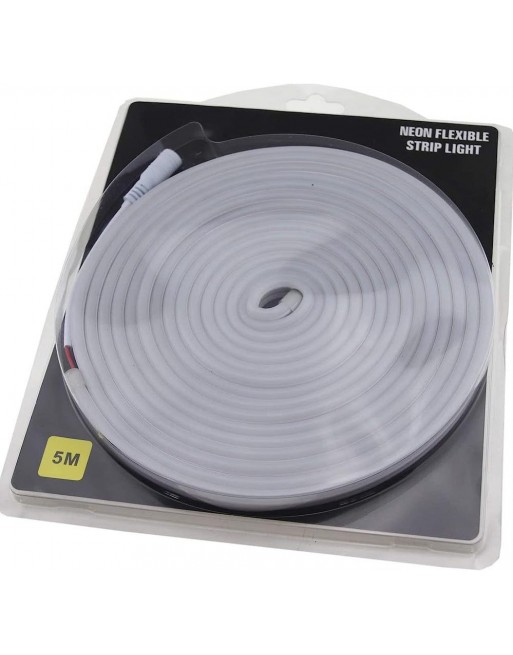 Rollo Led Neon Flex Blanco Frio 5Mt 120Led 12v