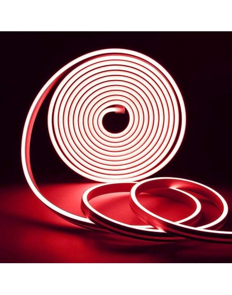 Rollo Led Neon Flex Rojo 5Mt 120Led 12v