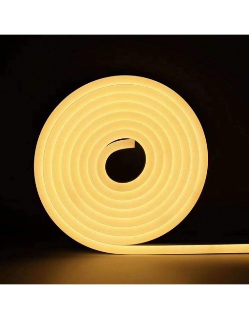 Rollo Led Neon Flex Blanco Calido 5Mt 120Led 12v