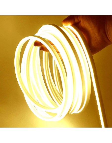 Rollo Led Neon Flex Blanco Calido 5Mt 120Led 12v