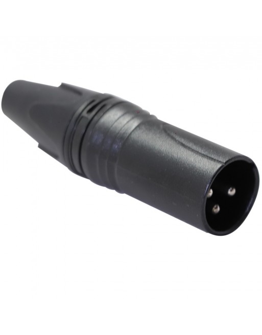 Plug Tipo Canon 3 Pin Negro Con Seguro PL-148BK