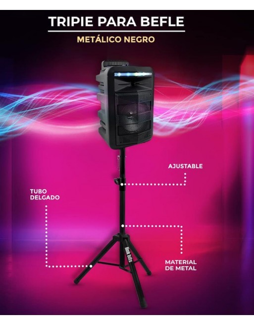 Tripie Negro Metalico Pedestal Para Bafle Bocina 8 y 12 pulgadas