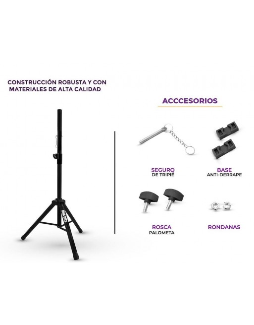 Tripie Negro Metalico Pedestal Para Bafle Bocina 8 y 12 pulgadas