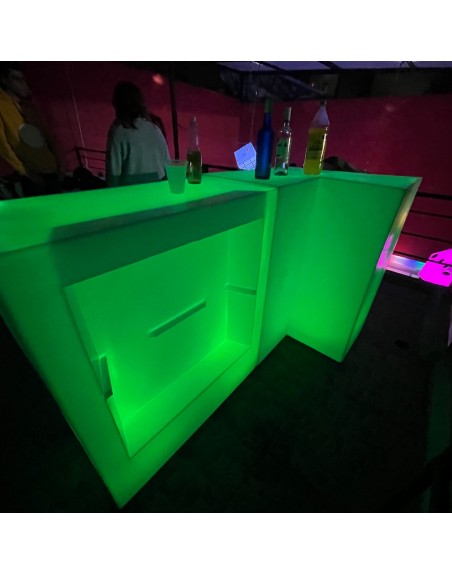 BARRAS BEBIDAS PREMIUM ILUMINADA CON HIELERA ILUMINADA