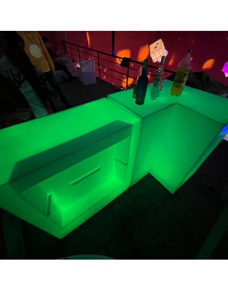 BARRAS BEBIDAS PREMIUM ILUMINADA CON HIELERA ILUMINADA