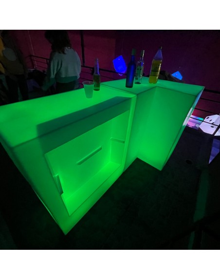 BARRAS BEBIDAS PREMIUM ILUMINADA CON HIELERA ILUMINADA