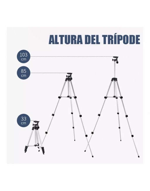 Pedestal Tripie De Aluminio Para Celular TriPod 3110 Ajustable 1m