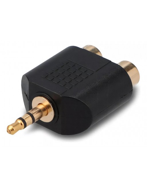 ADAPTADOR “Y” de Doble Jack RCA a Plug 3.5 mm Estéreo Dorado