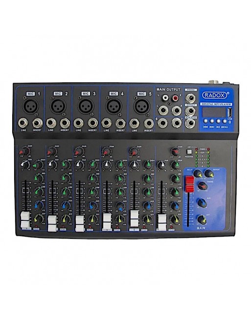 Mezcladora de audio 7 Canales reproductor USB MP3 Bluetooth