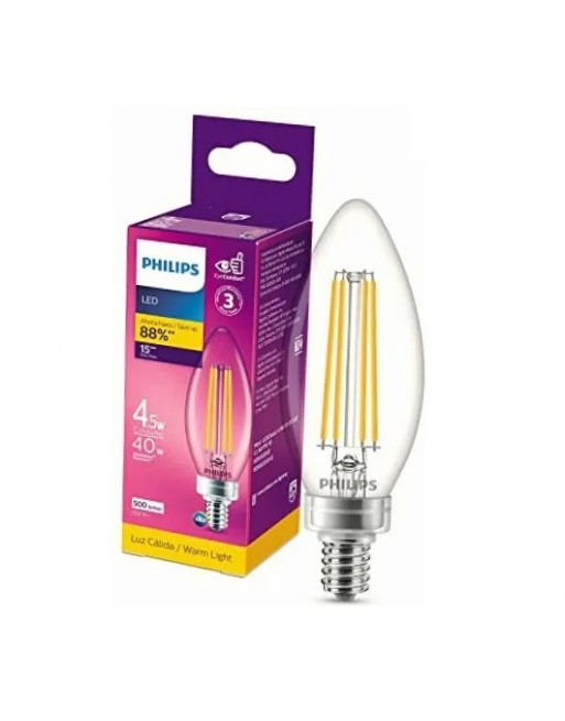 Foco Philips LED Classic B11 De 4.5W luz cálida